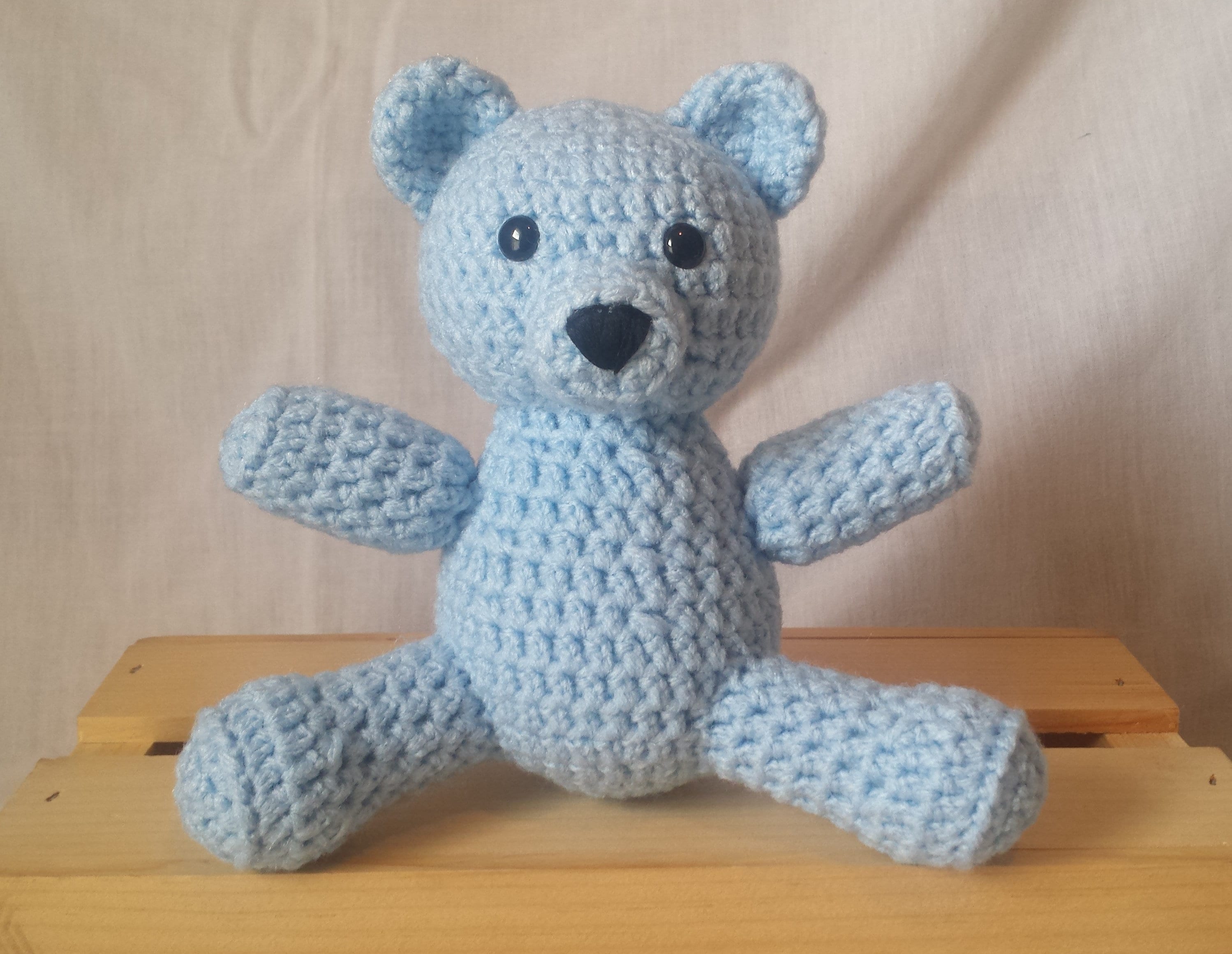 Baby Blue Crocheted Teddy Bear - Etsy