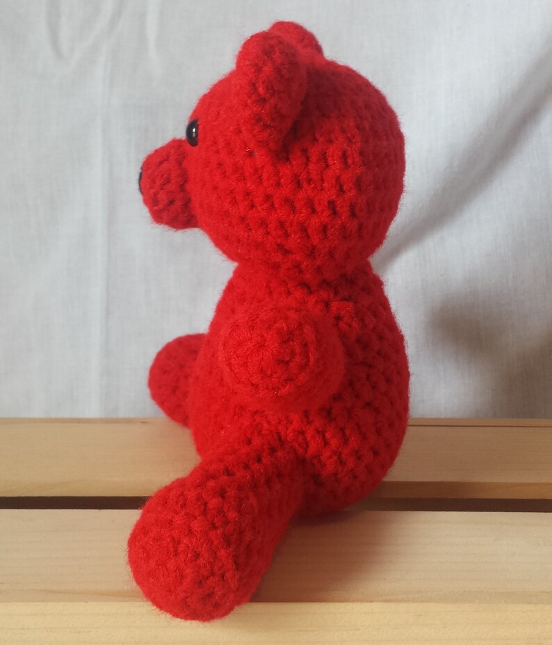 Scarlet Red Crocheted Teddy Bear - Etsy