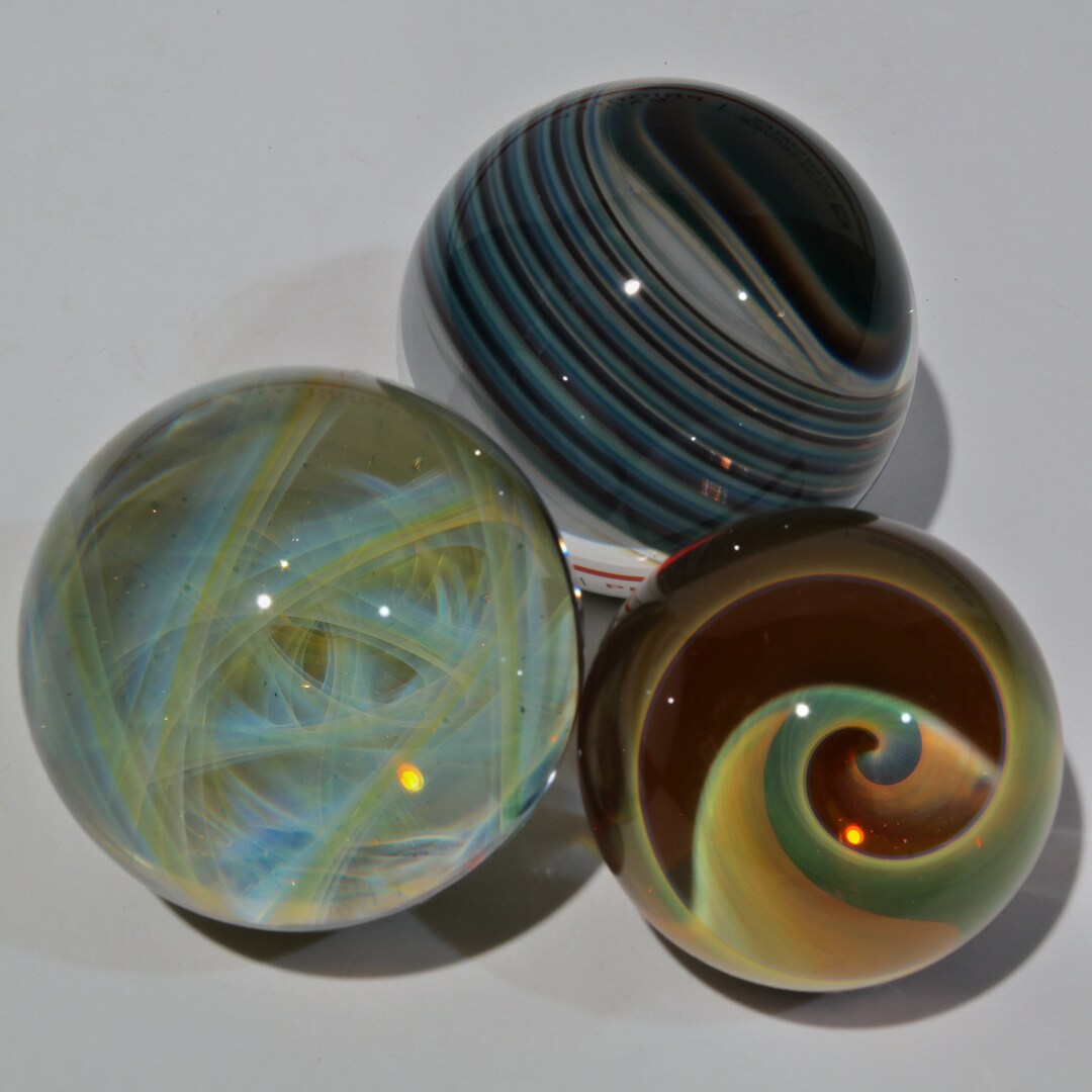 31-36 MM Hand Made Glass Marbles Chaos Lamp Work Artmagnifying Glass - Etsy
