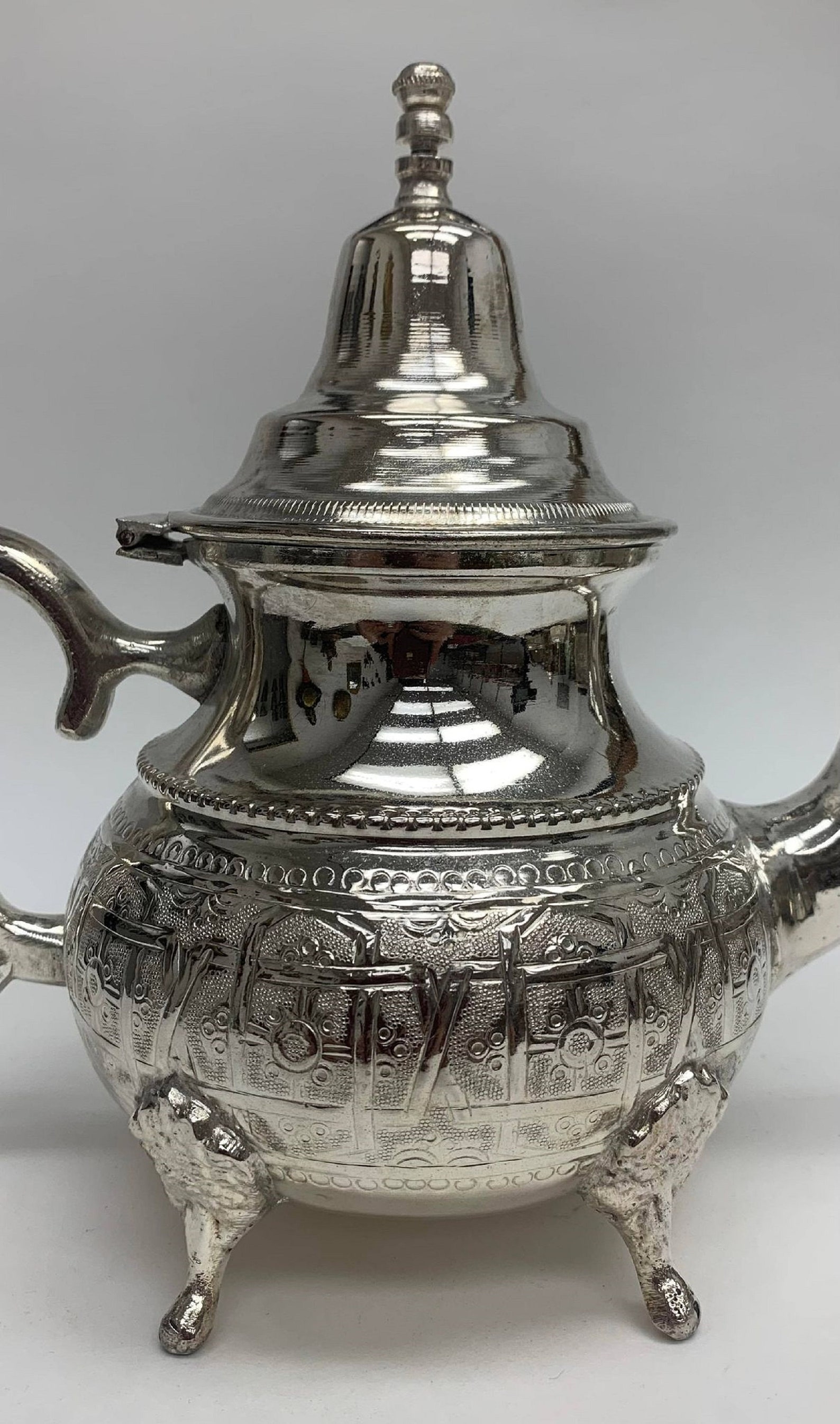 Handmade Vintage Silverplated Moroccan Copper Teapot | Authentic ...
