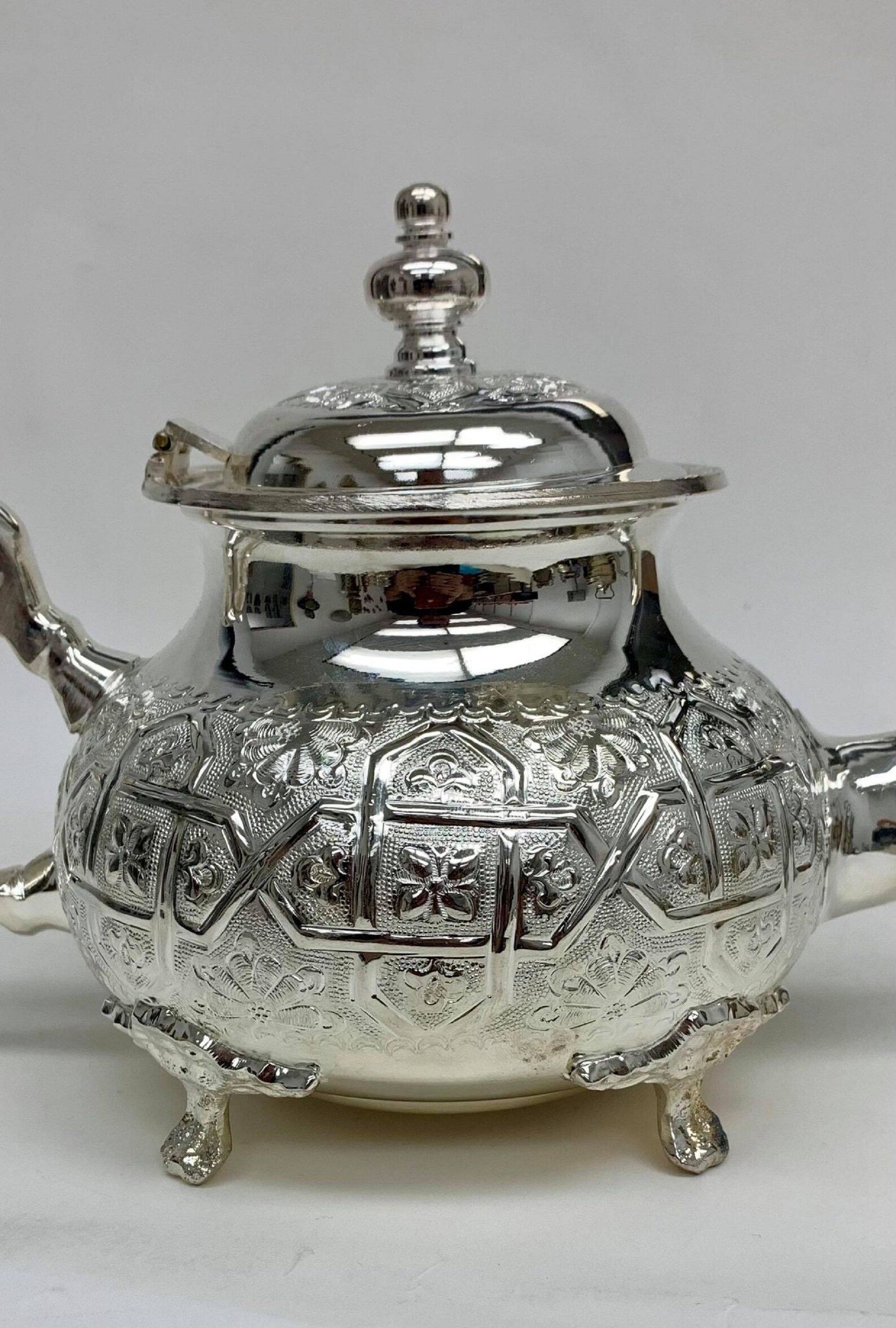 High Quality Authentic Handmade Silverplated Moroccan Copper Teapot ...