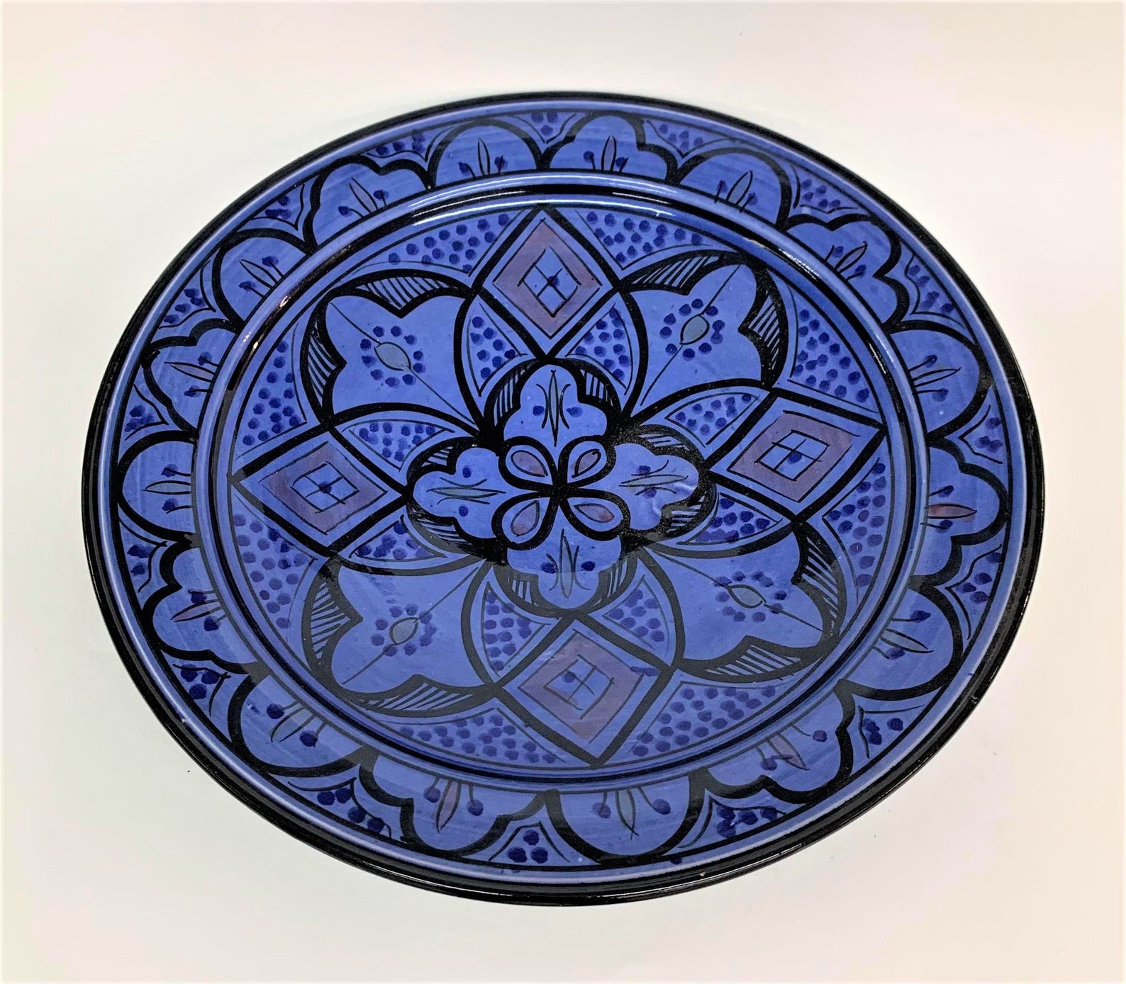 14" Moroccan Large Handmade Ceramic Plate, Handpainted Wall Decoration ...