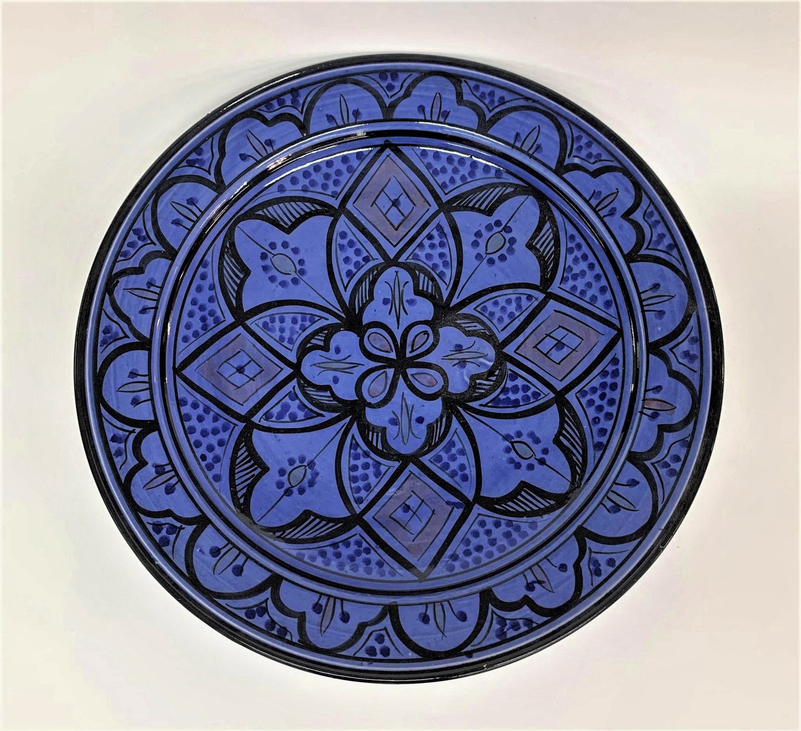 14" Moroccan Large Handmade Ceramic Plate, Handpainted Wall Decoration ...