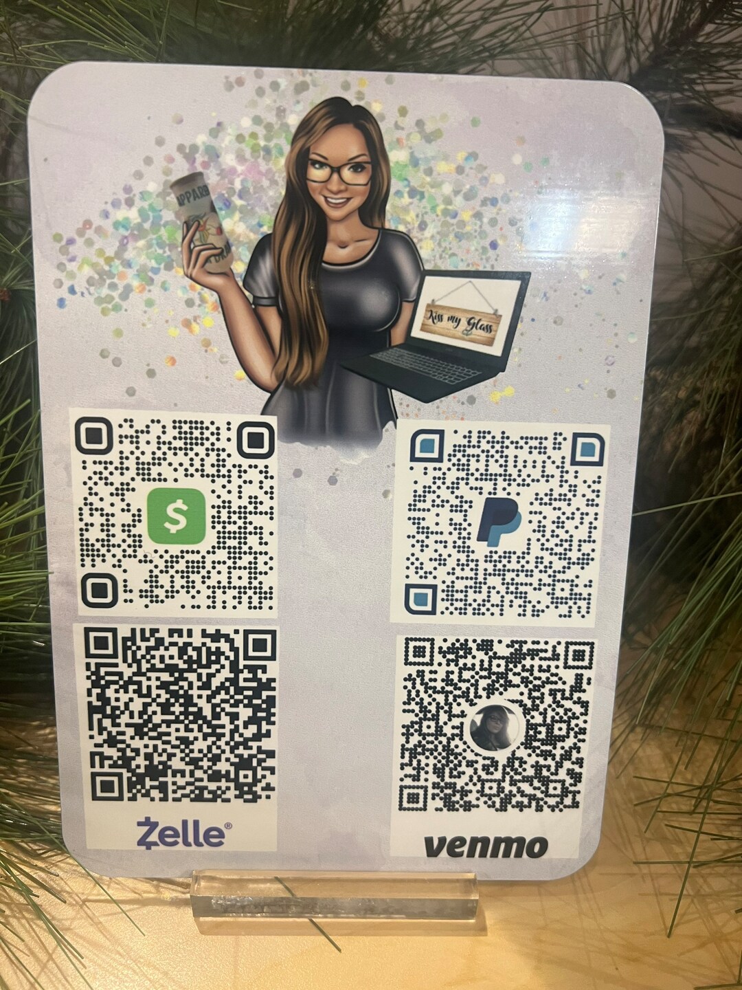 Full Color Aluminum QR Code Business Payment Sign With Stand (5x7) - Etsy