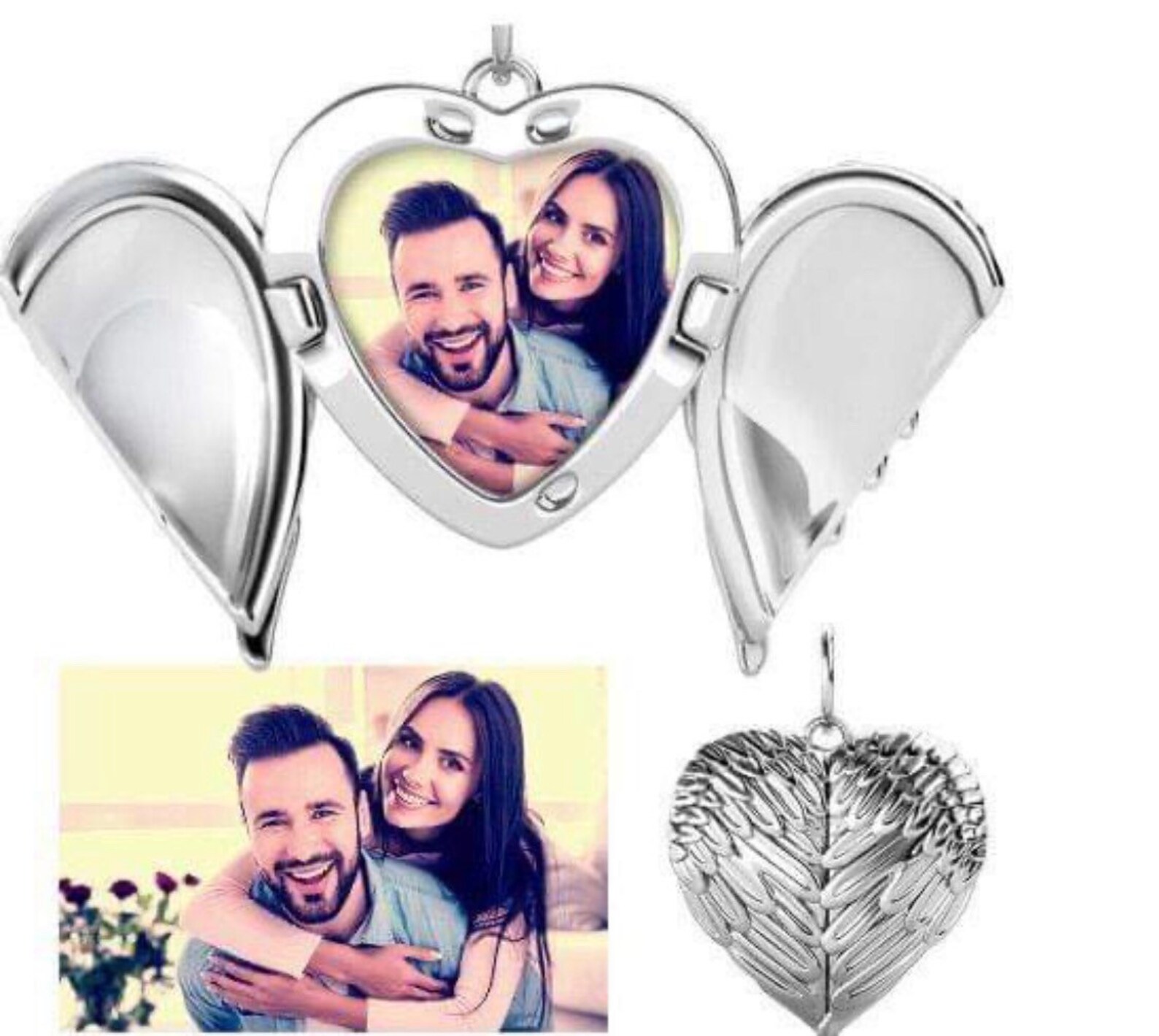 Sublimation Blank Sublimation Ready Heart Wing Locket Wings 3D | Etsy