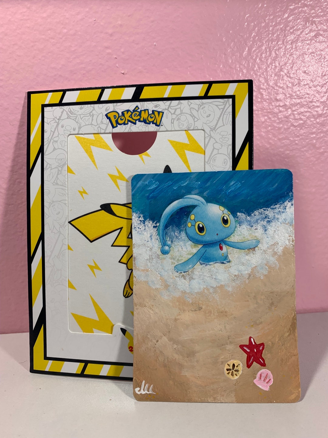 Hand Painted Pokémon Card Manaphy - Etsy