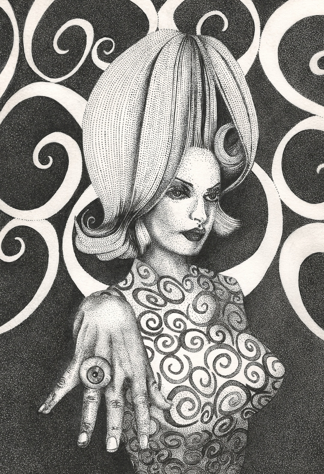 STICKER - Female Alien/martian Girl From Mars Attacks, Hand Drawn ...