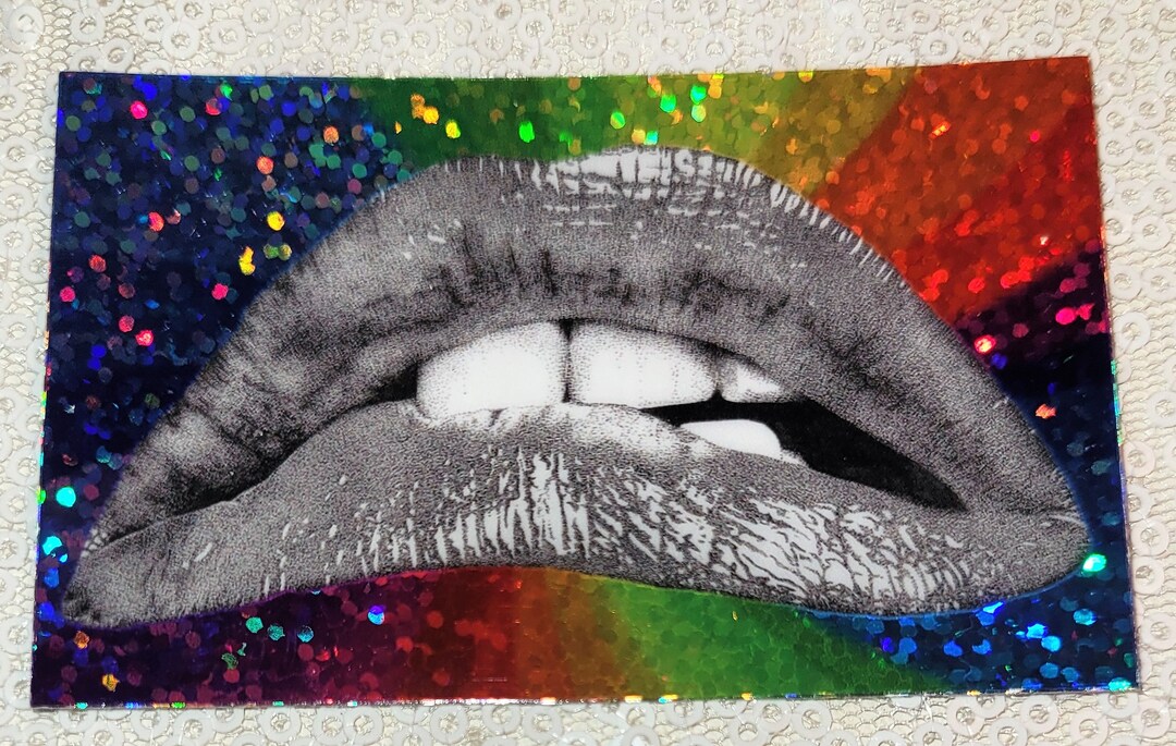 PRIDE STICKER Hand Drawn RHPS Lips Rainbow, Rocky Horror Picture Show ...