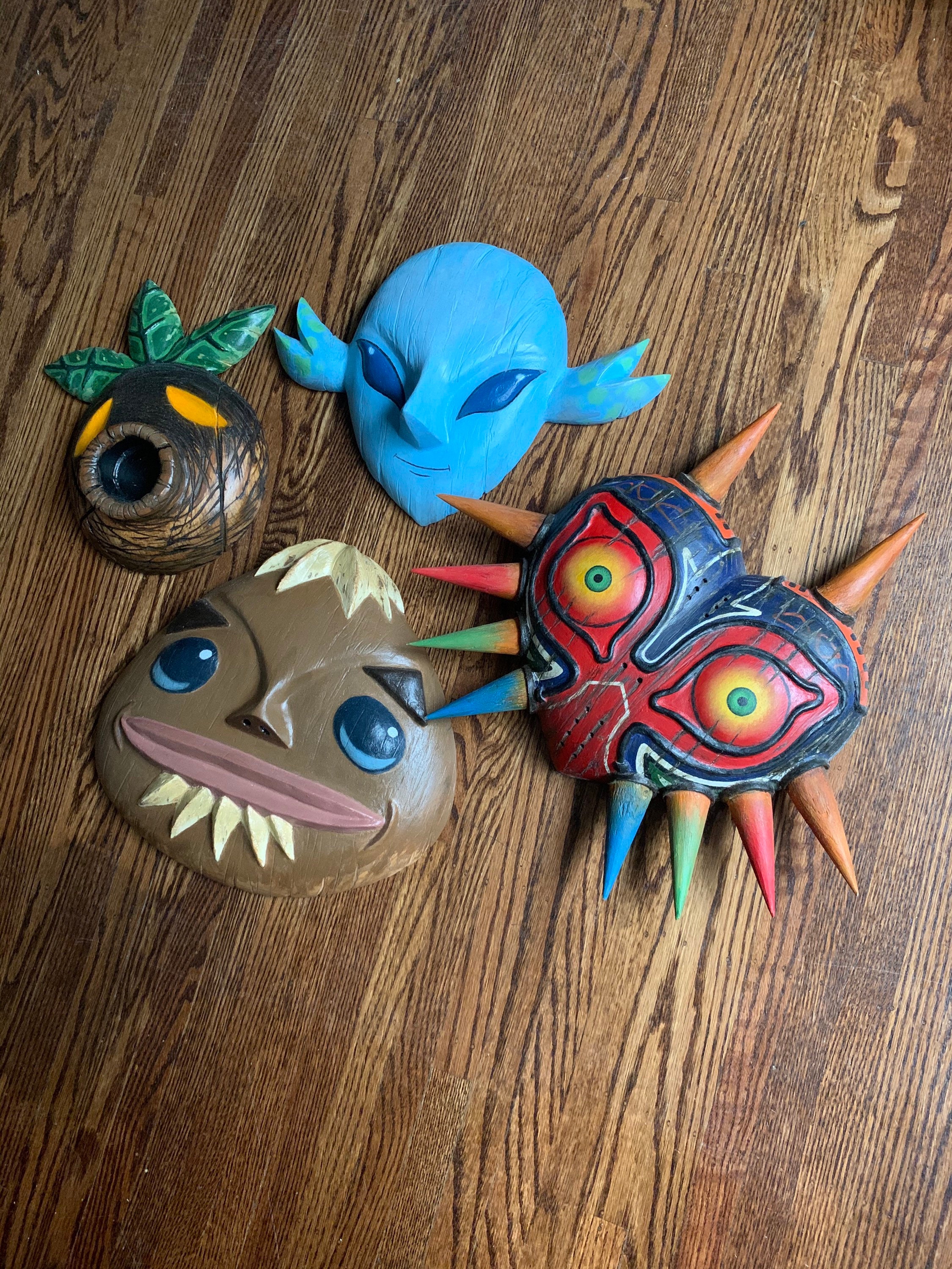 Hand Carved Wooden Transformation Masks: Deku Goron Zora & | Etsy UK