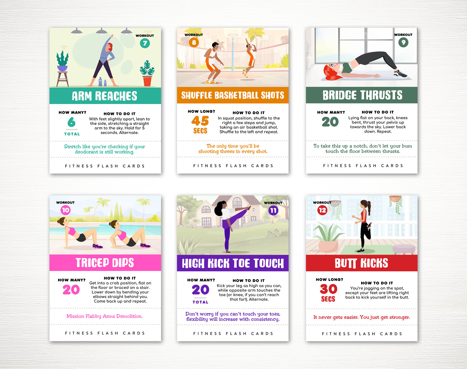 Fitness Flash Cards Printable • 50 Exercises • Instant Download - Etsy