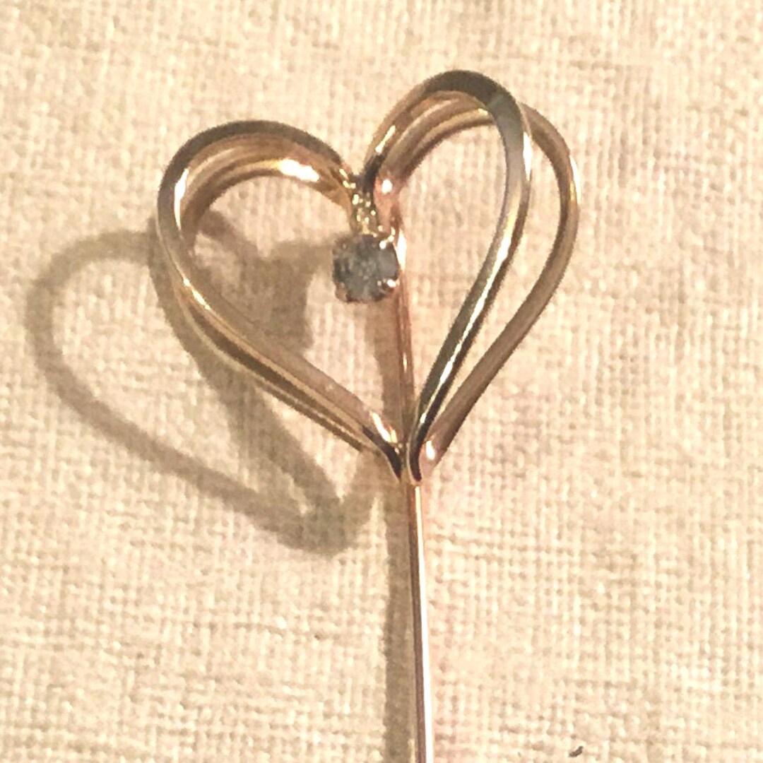 Heart Stick Pin – Vintage Gold Tone, Estate Jewelry - Etsy