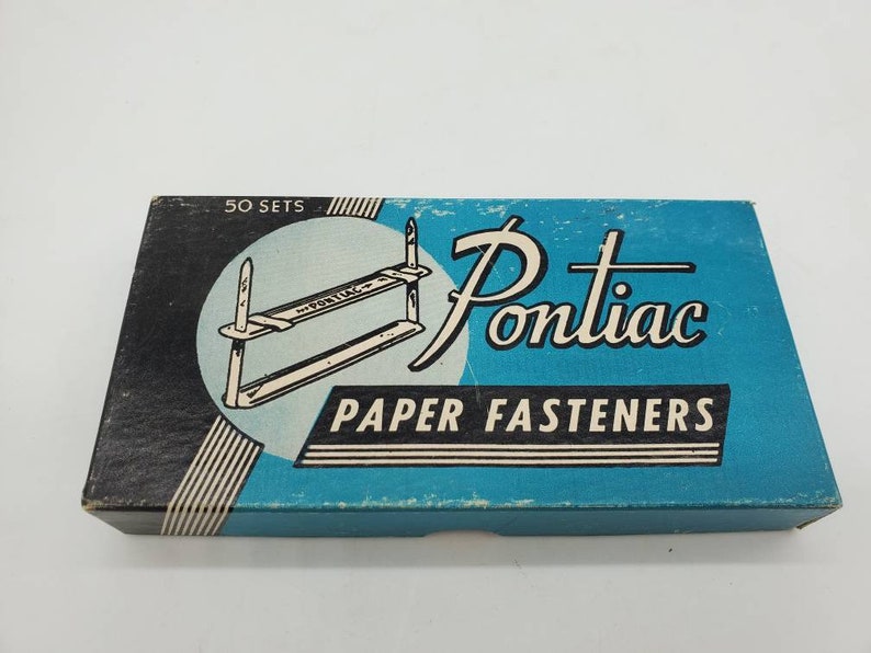 Vintage Pontiac Paper Fasteners, Vintage Office Supplies, 28 Fastener ...