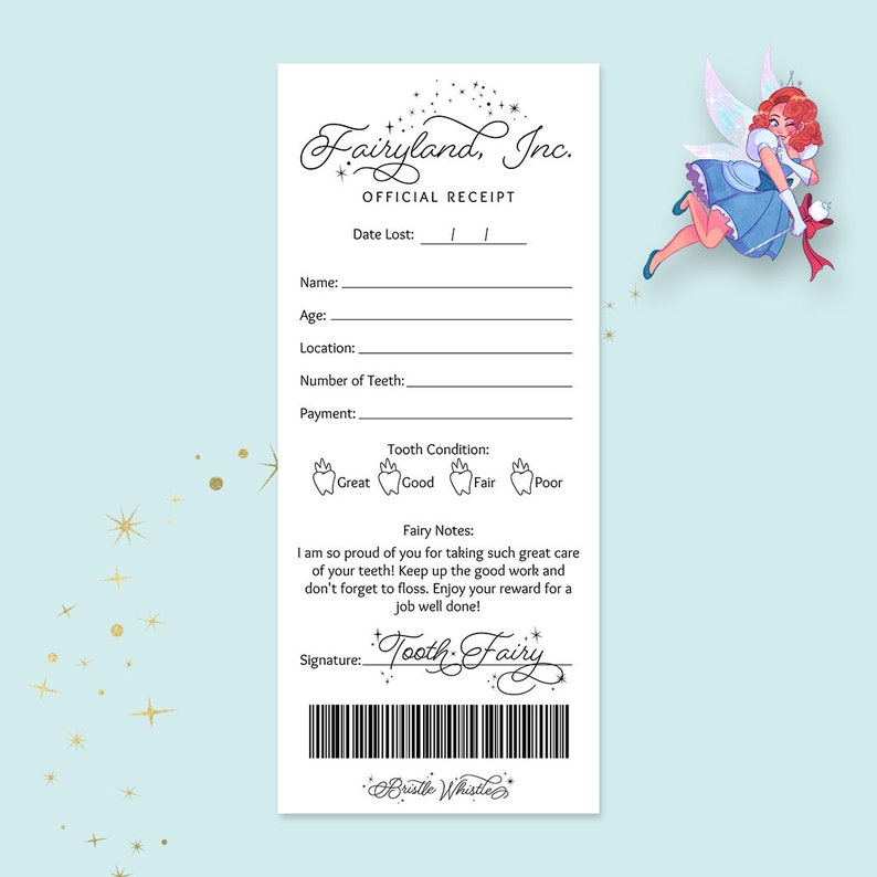 Official Fairyland Lost Tooth Receipt - Etsy