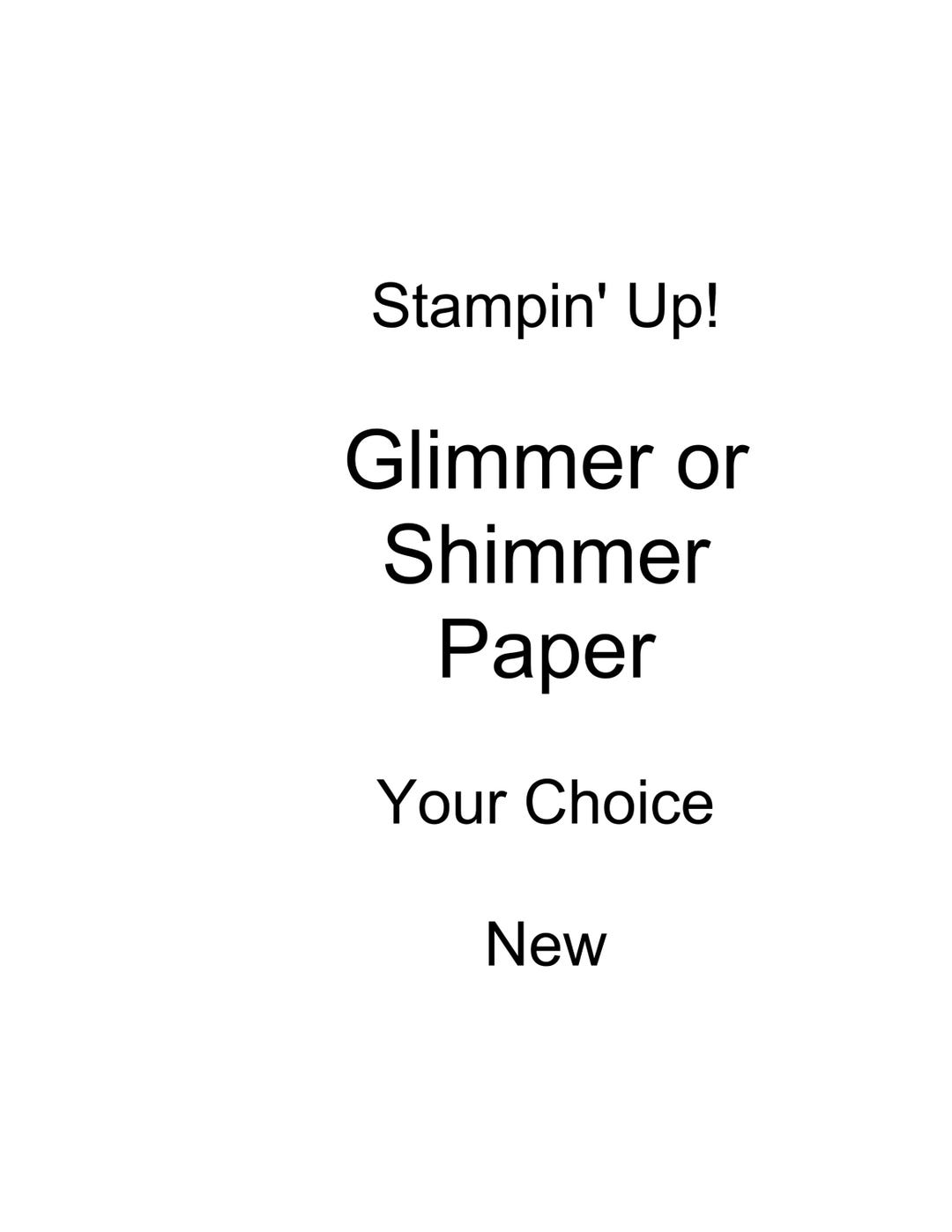 Stampin up 12x12 Glimmer Shimmer Paper Your Choice NEW - Etsy