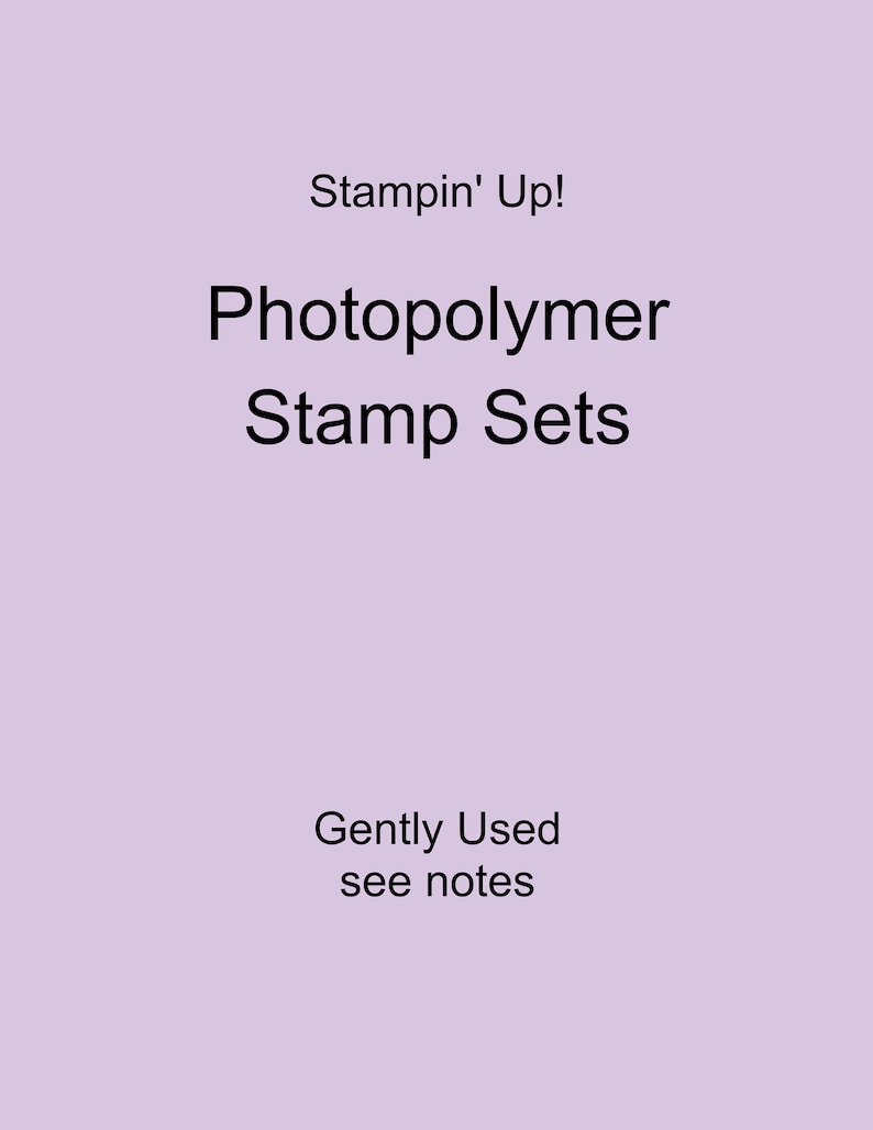 Stampin up Photopolymer Stamp Sets Gently Used Your Choice - Etsy