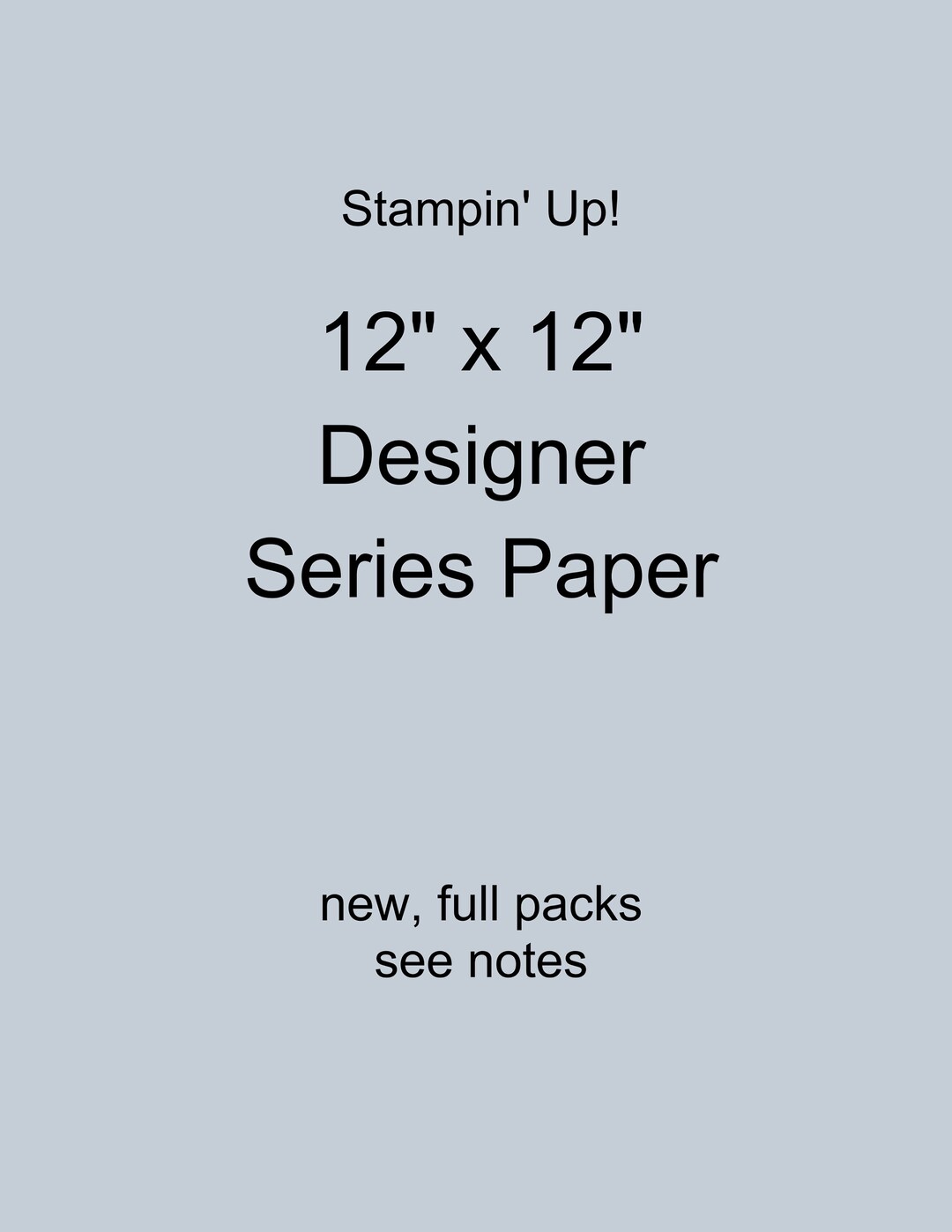 Stampin up 12x12 Designer Series Paper DSP Your Choice NEW - Etsy