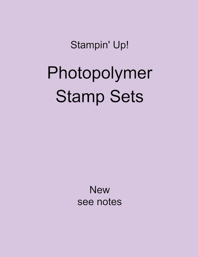 Stampin up Photopolymer Stamp Sets NEW Your Choice - Etsy