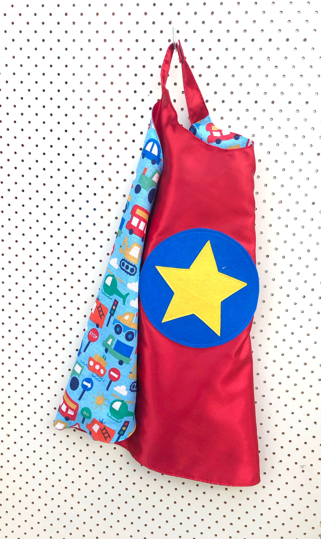 Kids Superhero Cape - Red With Vehicles! - Etsy
