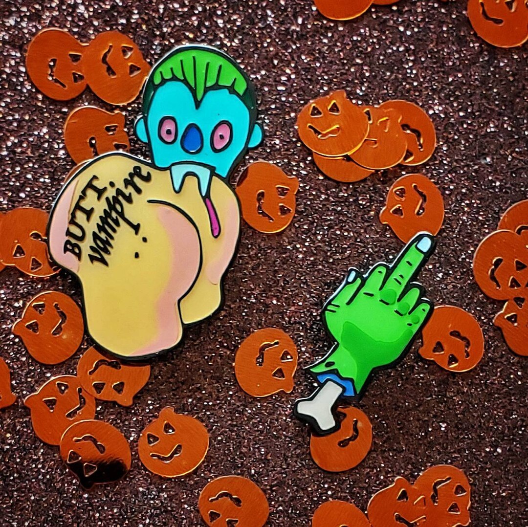 Rude Halloween Enamel Pins - Etsy