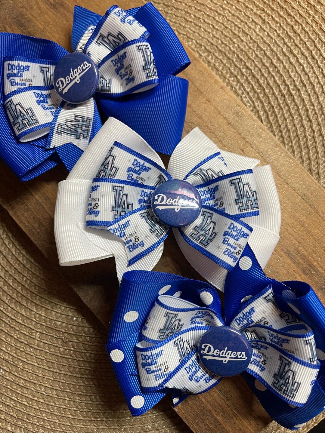 LA Dodgers Hair Bow - 5" Pinwheel Grosgrain Ribbon Hairbow - Etsy