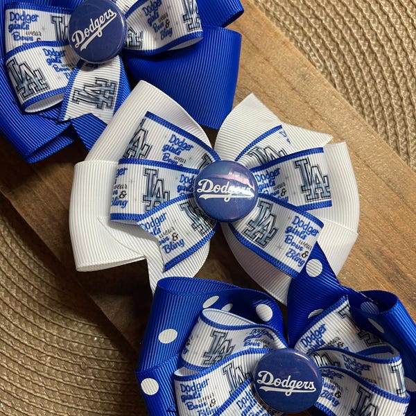 La Dodgers Hair Bow - Etsy