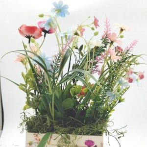 Flower Box, Faux Flowers in Painted Box, Gifts - Etsy