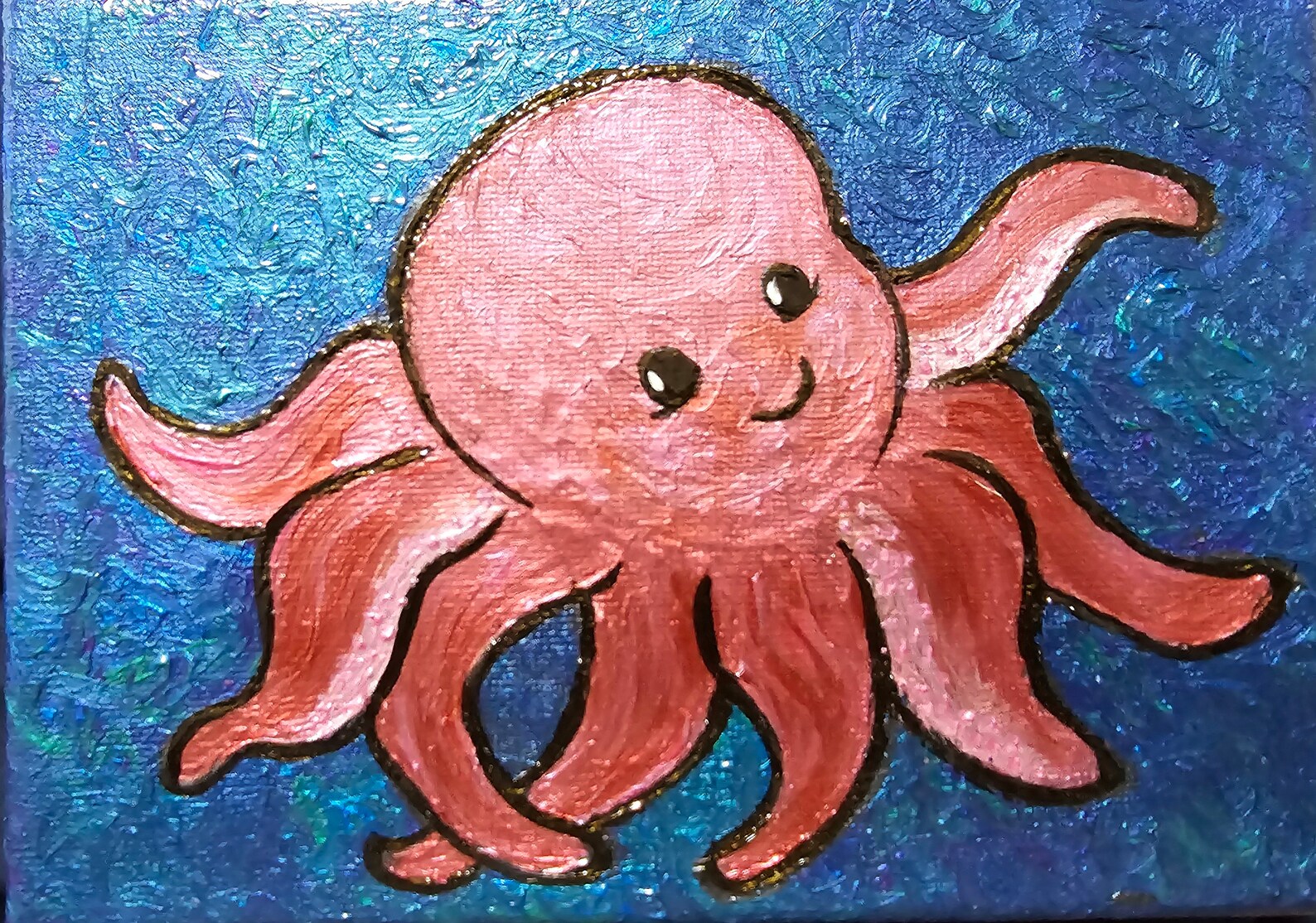 Cute_kawaii_chibi Style_octopus_tako_hand Painted_original_acrylic_ 5 ...