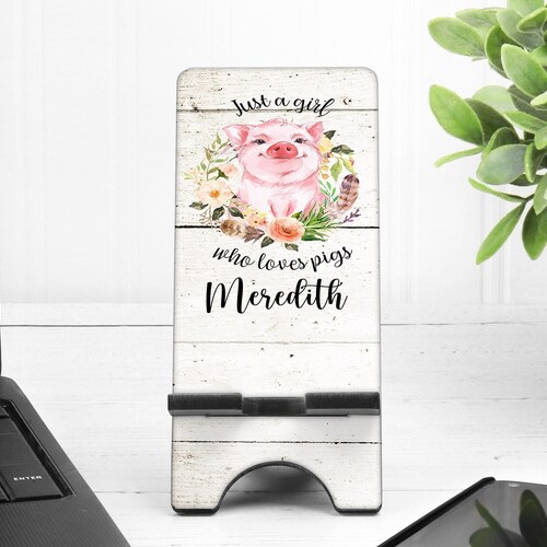 Pig Phone Stand. Personalized Pig Theme Phone Stand Custom - Etsy