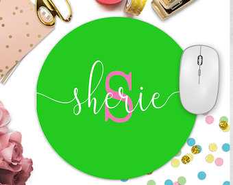 Personalized Pink and Green Mouse Pad Mousepad Inspired by - Etsy