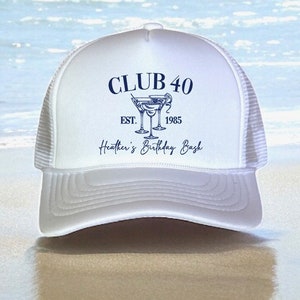 Social Club Trucker Hats | Beach Birthday Hat | Beach Bachelorette or ...