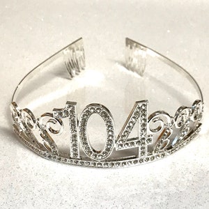104th Birthday Tiara, Birthday Headband, 104 Birthday Party Tiara, 104 ...