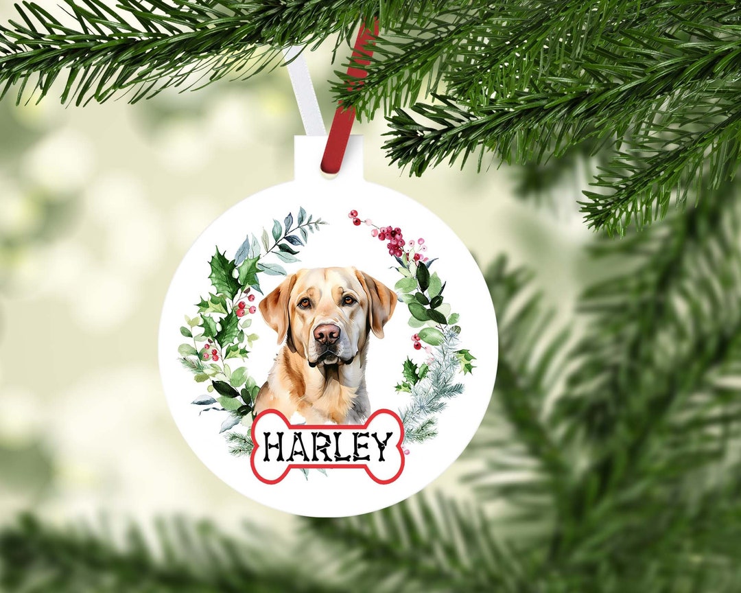 Yellow Lab Ornaments. Personalized Yellow Labrador Gift Labrador ...