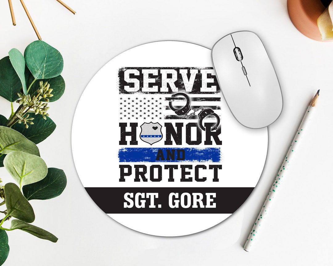 Police Mouse Pad. Police Personalized Gift. Thin Blue Line Police Desk ...