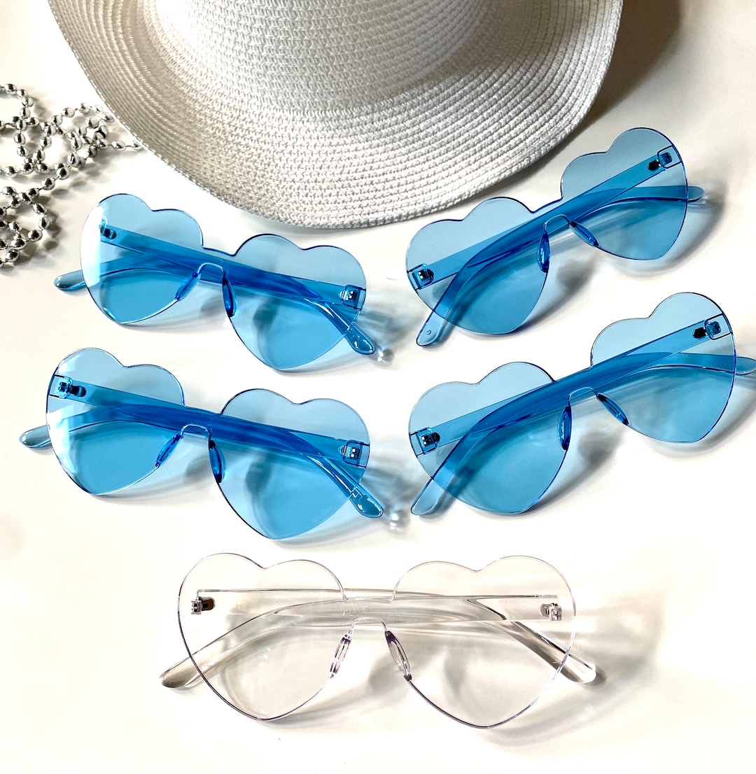 Heart Sunglasses Rimless Heart Glasses Palm Beach Bachelorette Beach Birthday Party