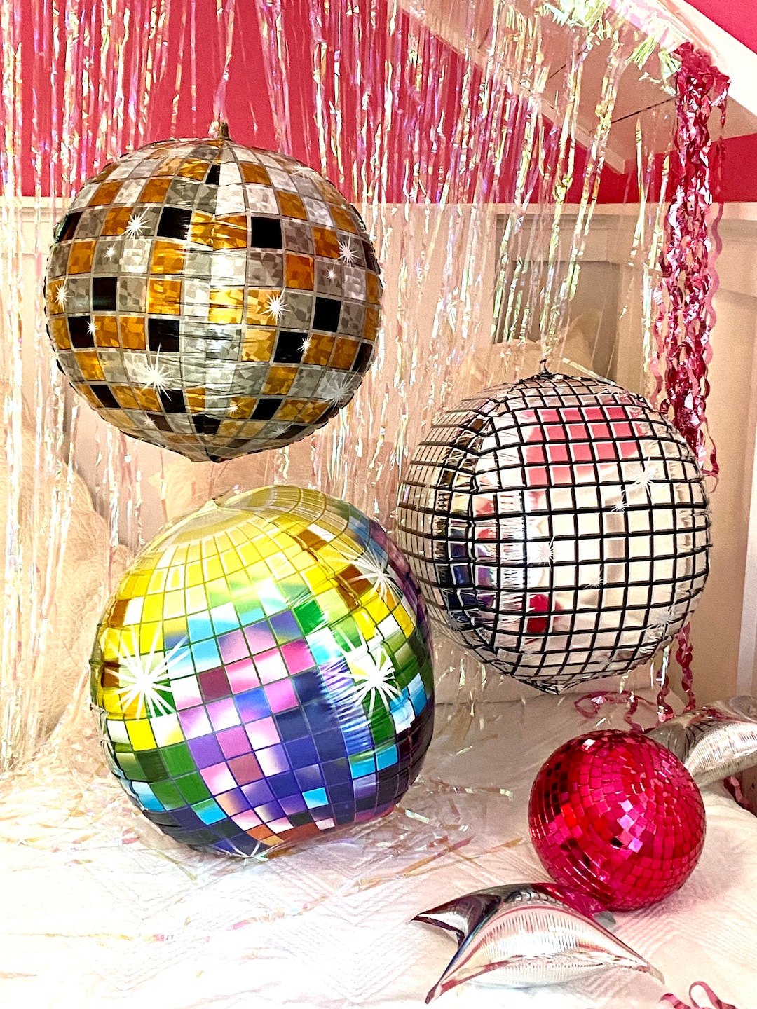 Disco Ball Balloons | Disco Bachelorette Party Decoration | 22" Disco ...