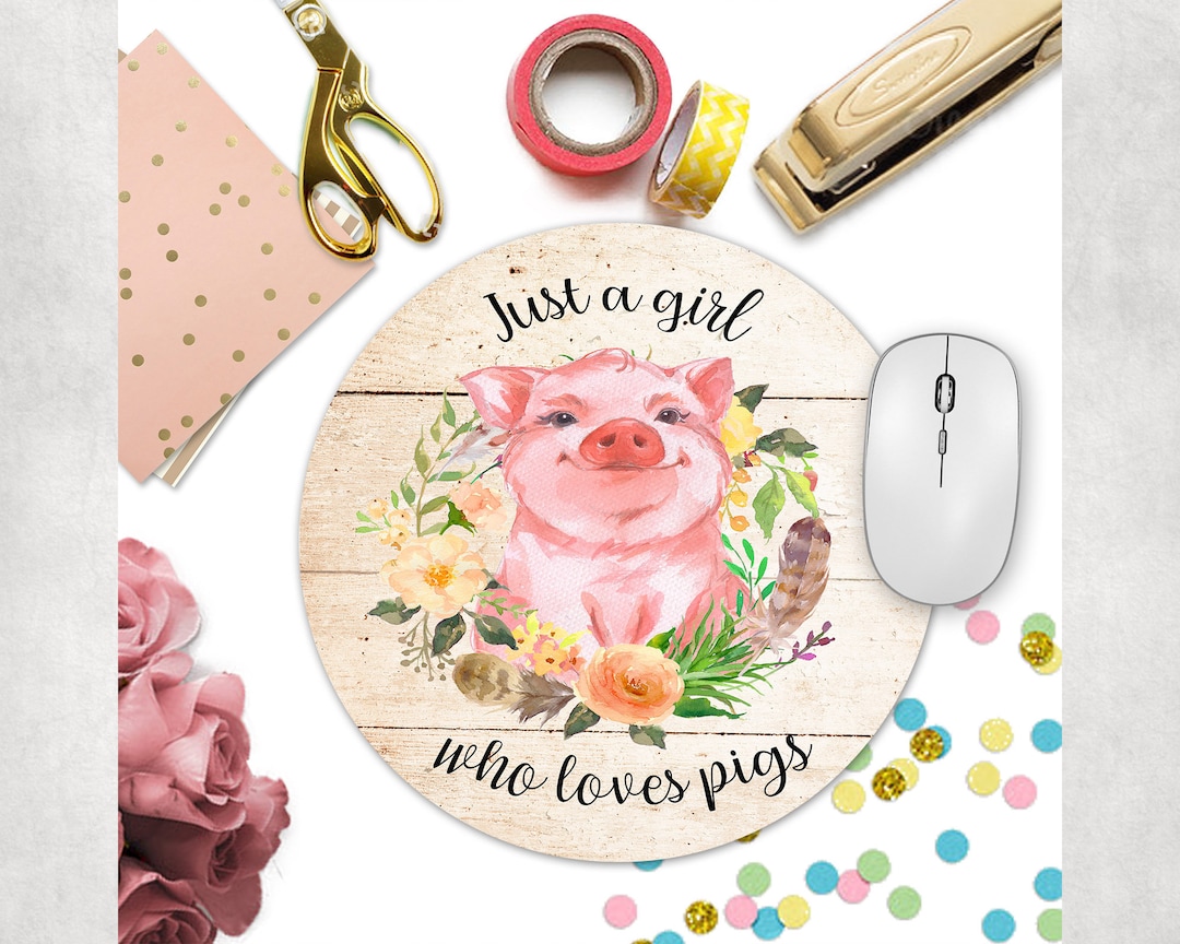Pig Mouse Pad. Custom Personalized Pig Gift. Perfect Pig Themed Desk ...