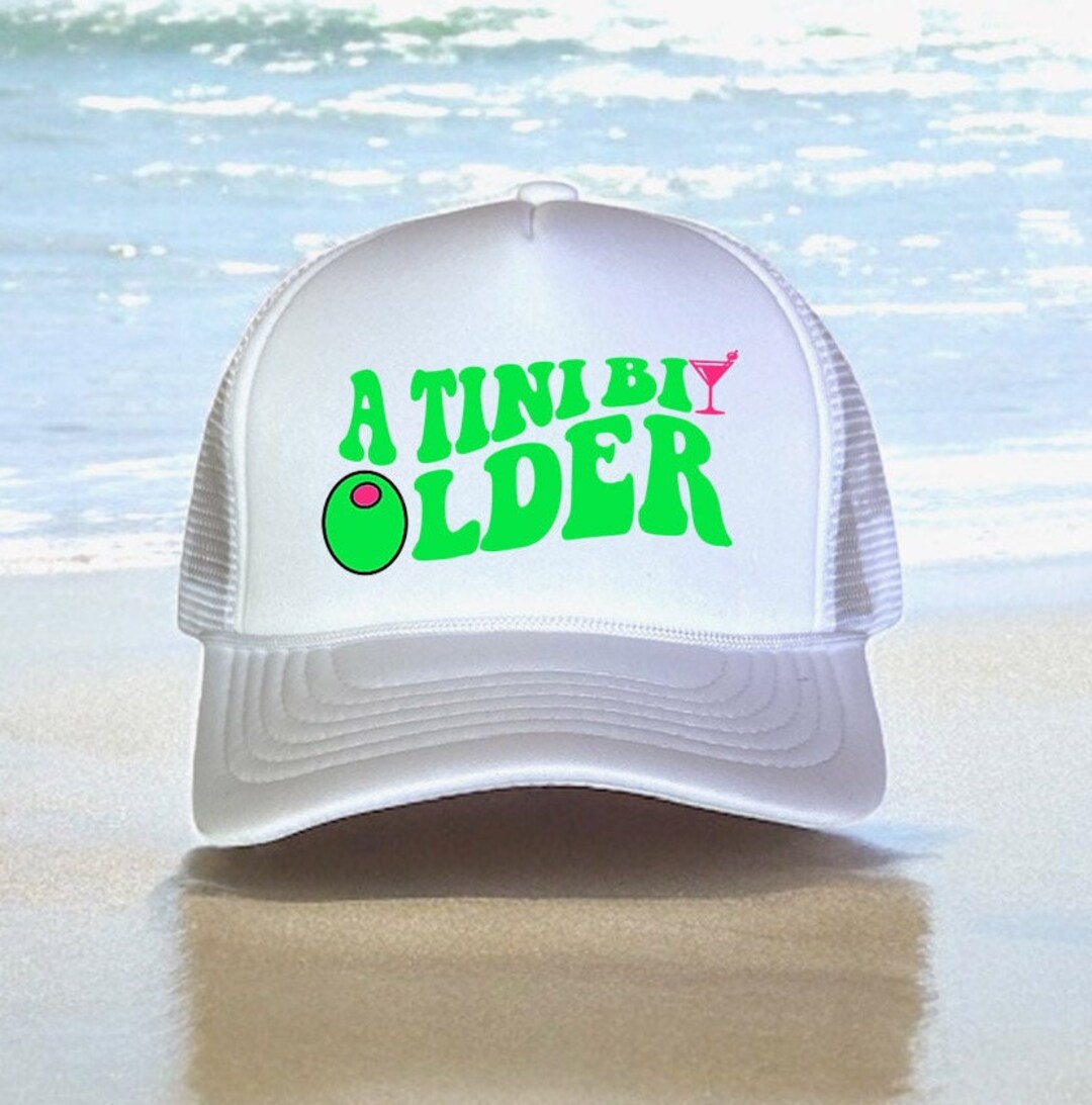 Martini Trucker Hats | Martini Birthday Theme Hat | Tini Bit Older ...