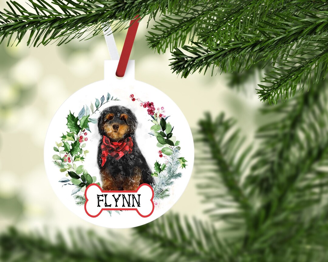Doodle Ornaments. Black and Tan Doodle Ornament. Personalized Doodle ...