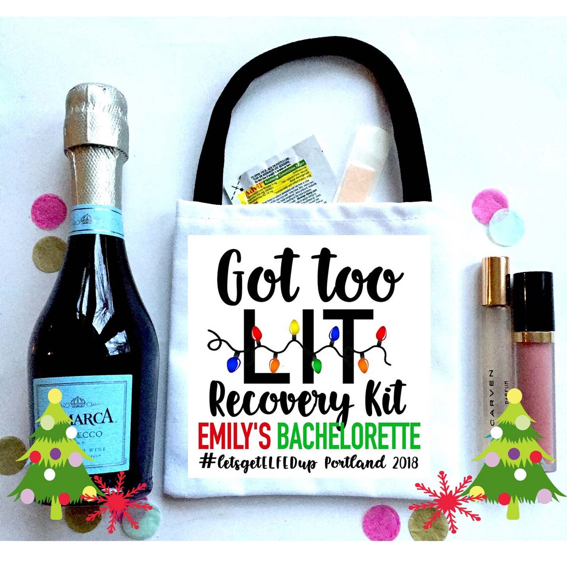Christmas Party Recovery Bags Christmas Bachelorette Favors. - Etsy
