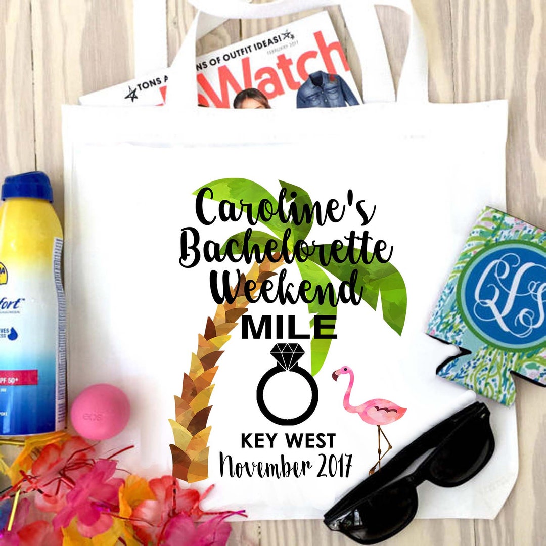 Key West Tote Bag. Beach Bachelorette or Girls Weekend Tote Bag. Key ...