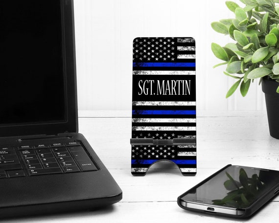 Police Phone Stand. Thin Blue Line Phone Stand Custom Police - Etsy