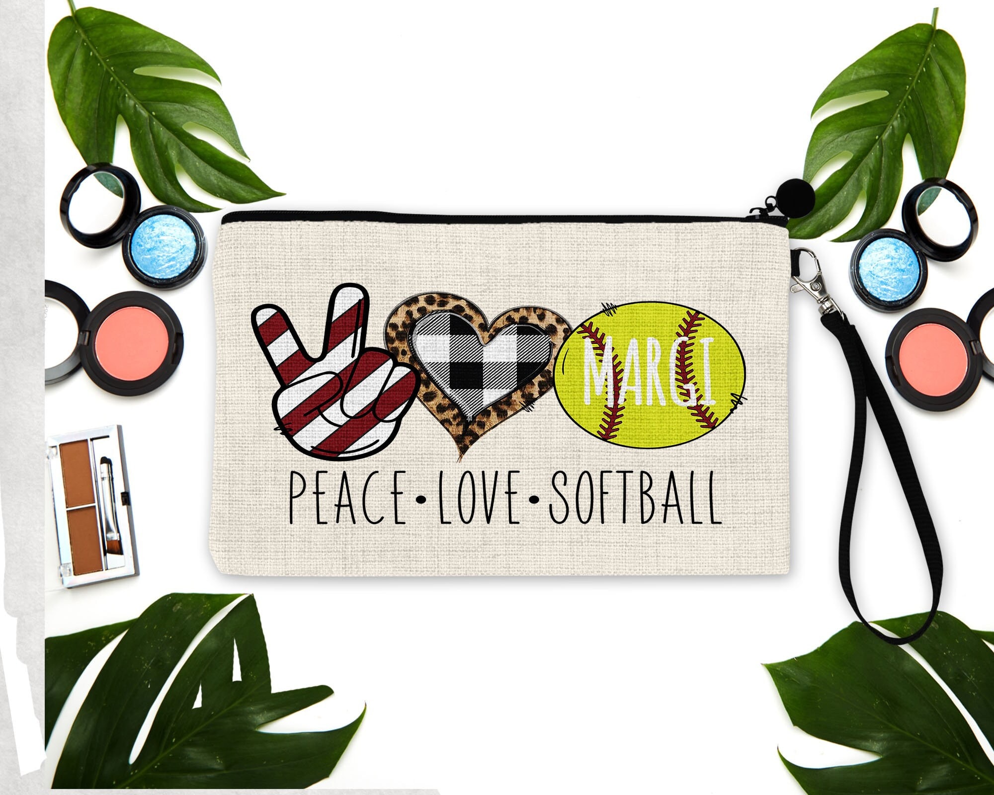 Softball Make up Bag. Custom Softball Bag. Softball Bag. - Etsy