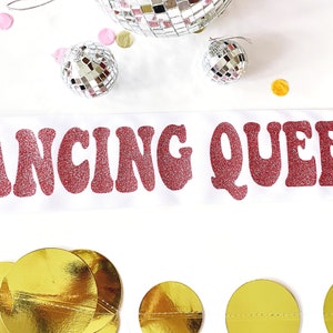Disco Queen! Disco Party 4" Satin Sash. Glitter Disco Bride Sash. Disco ...