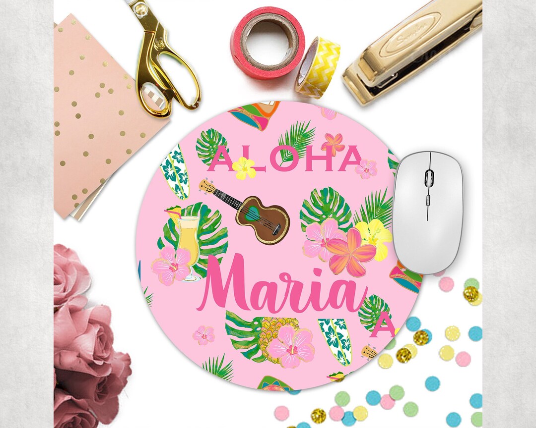Hawaii Theme Mouse Pad. Personalized Desk Accessory Tropical Mousepad is a Great Teachers Gift ...