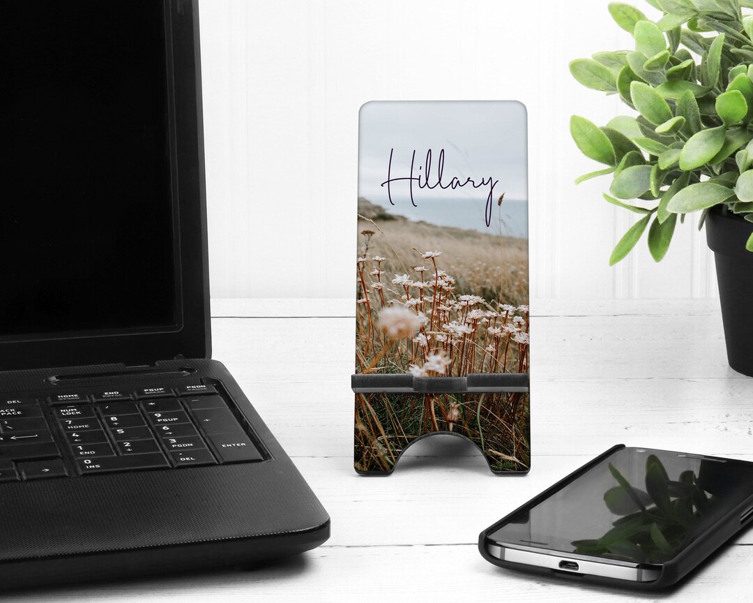 Floral Phone Stand. Custom Phone Stand, Boho Floral Phone Stand ...