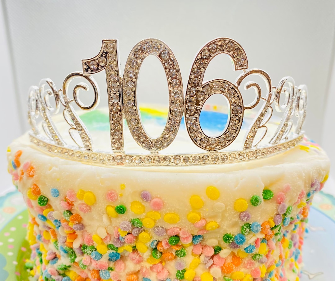 106th Birthday Tiara, 106 Birthday Crown, 106 Party Decoration, 106 ...