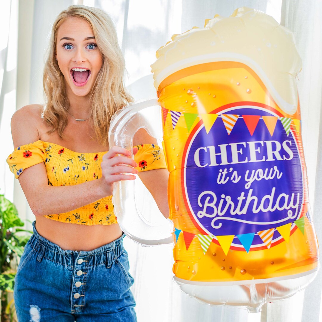 34" Large Beer Birthday Balloon | 21 30 40 50 60 Party Decoration - Etsy