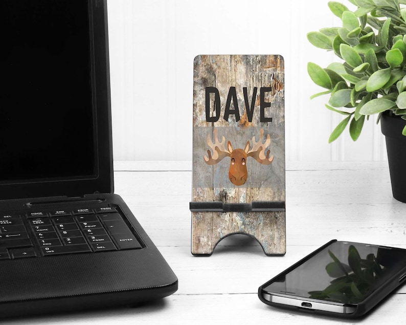 Moose Personalized Phone Stand. Moose Cell Stand Boys Cell - Etsy