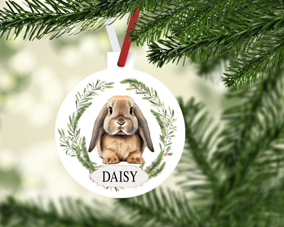 Lop Eared Bunny Ornament. Personalized Rabbit Ornament. Lop Eared ...