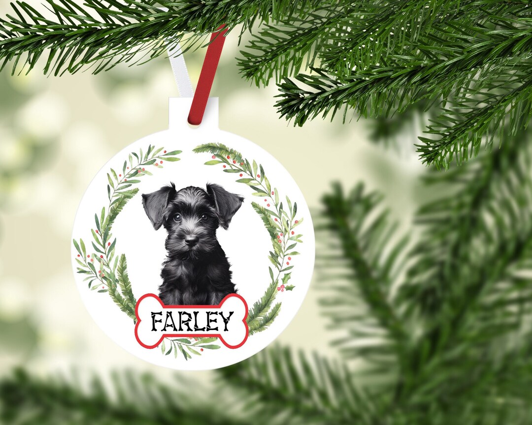 Schnauzer Puppy Ornaments. Custom Schnauzer Gift. Personalized ...